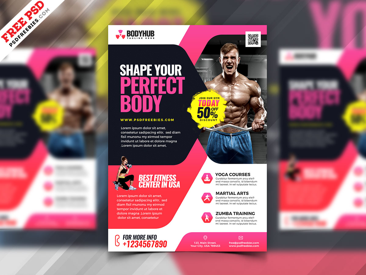 Health and Fitness Gym Flyer PSD Template | PSDFreebies.com