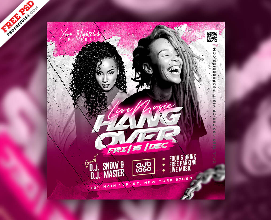 Hip Hop Night Club Party Social Media Post Design PSD | PSDFreebies.com