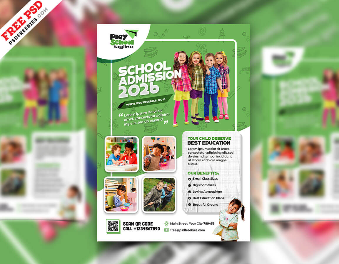 Kids School Education Admission Flyer PSD Template | PSDFreebies.com
