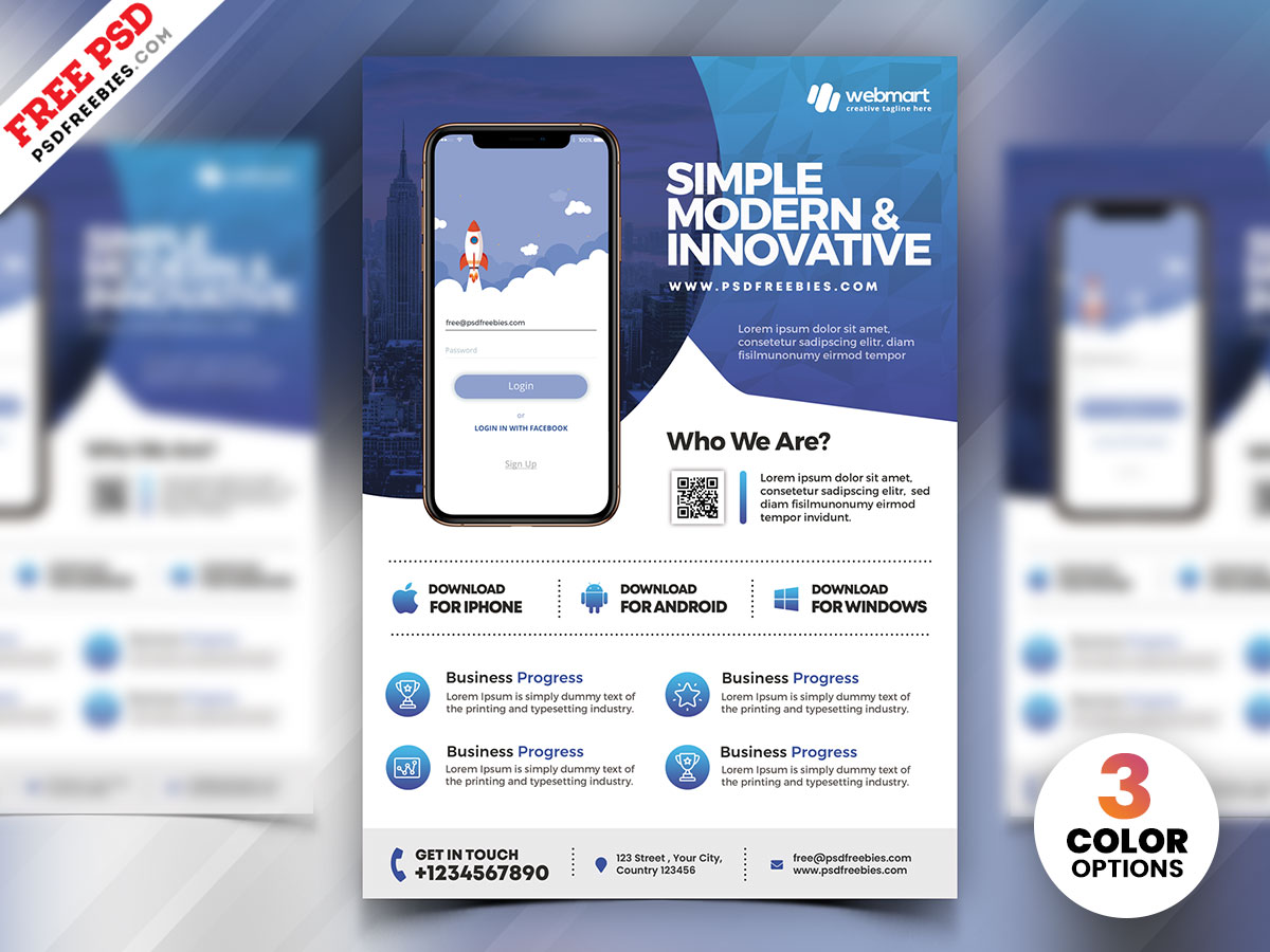 Mobile App Promotion Flyer PSD | PSDFreebies.com