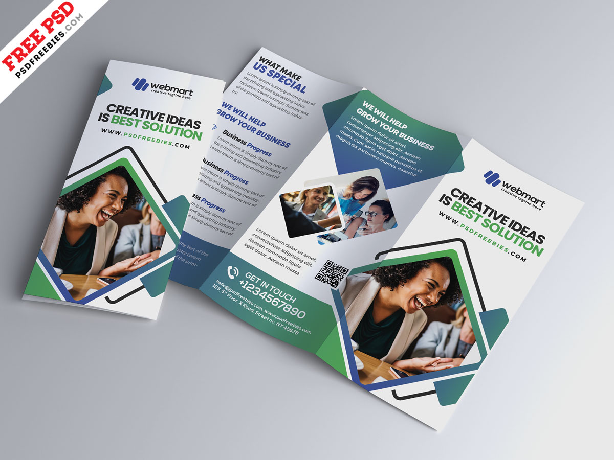 Modern Tri-Fold Brochure Design PSD | PSDFreebies.com