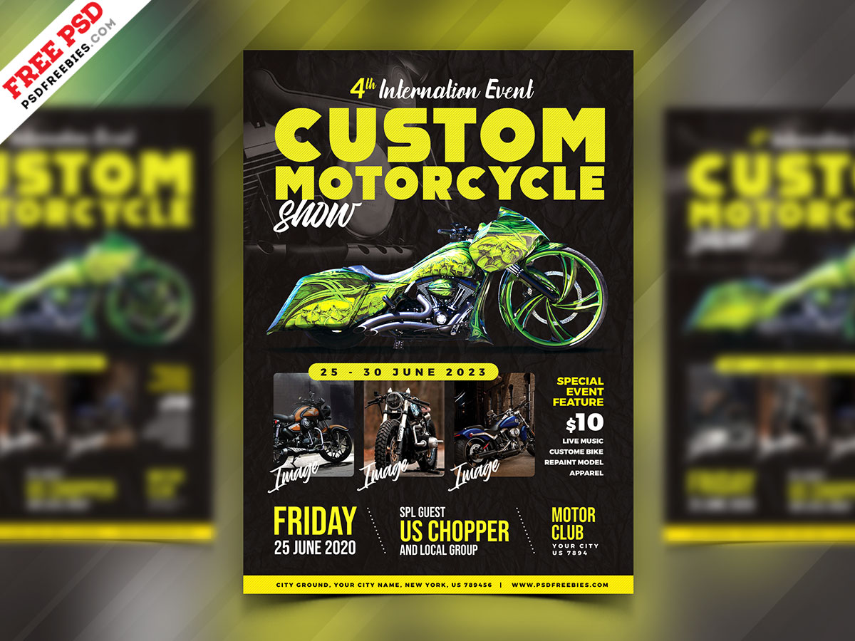 Motorcycle Show Event Flyer PSD | PSDFreebies.com
