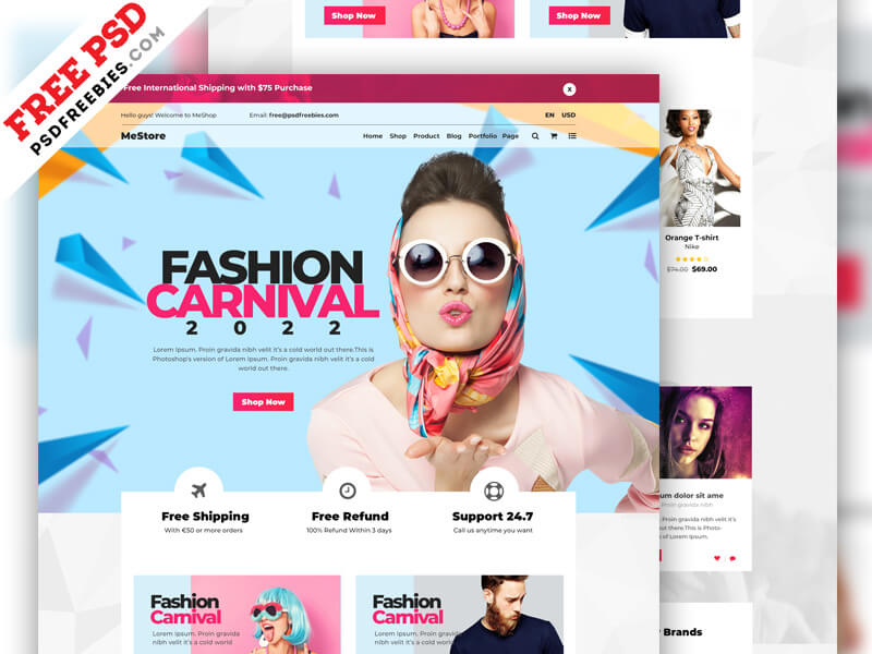 Multipurpose e-Commerce Website PSD Template | PSDFreebies.com