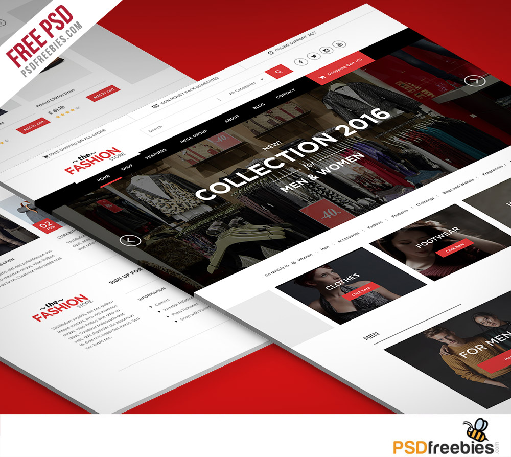 Multipurpose eCommerce Website free PSD Template | PSDFreebies.com