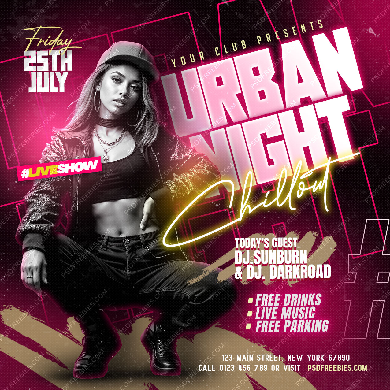 Free PSD: Night Club Chillout Music Party Post | PSD Freebies ...