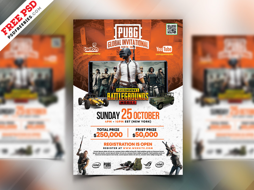 PUBG Gaming Event Flyer PSD | PSDFreebies.com
