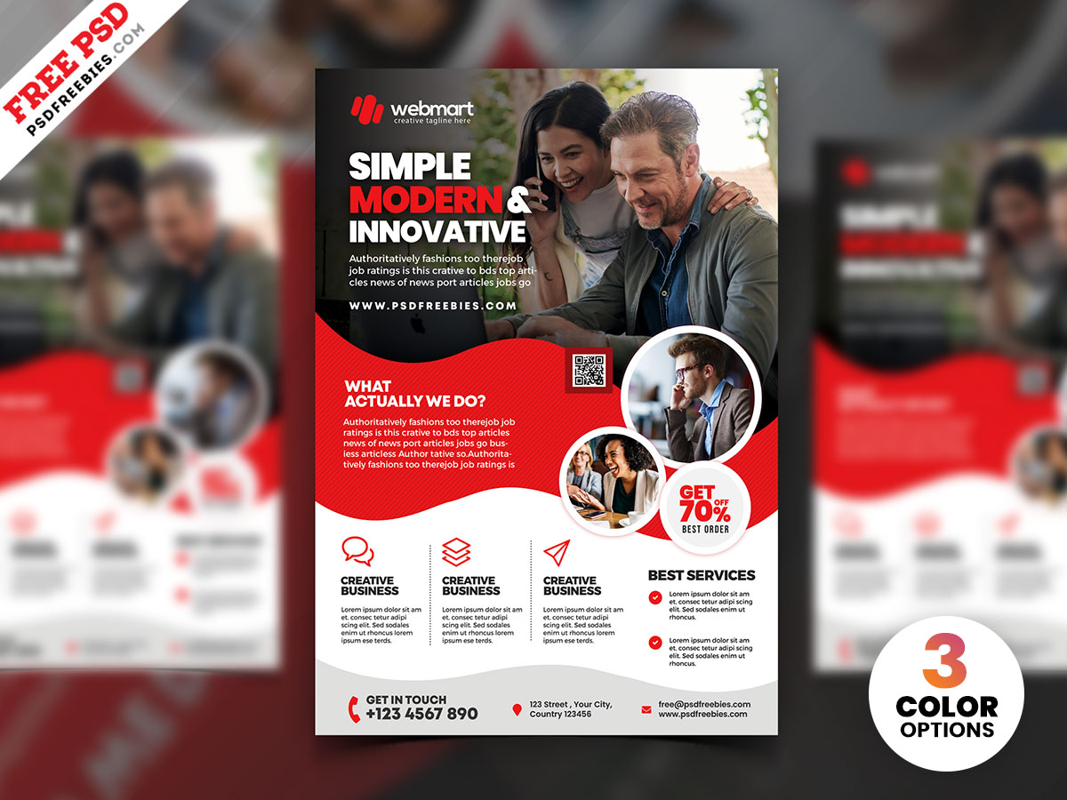 Print Ready Corporate Flyer Design PSD | PSDFreebies.com