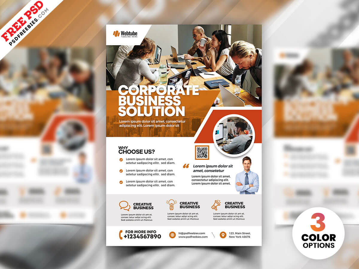 Professional Corporate Business Company Flyer PSD | PSDFreebies.com