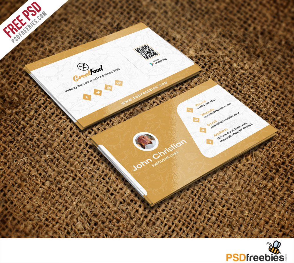 Restaurant Chef Business Card Template Free PSD | PSDFreebies.com