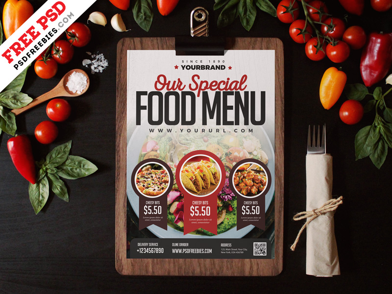 Restaurant Food Menu Card Design PSD | PSDFreebies.com