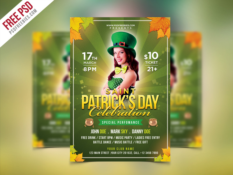 Saint Patrick's Party Flyer PSD Template | PSDFreebies.com