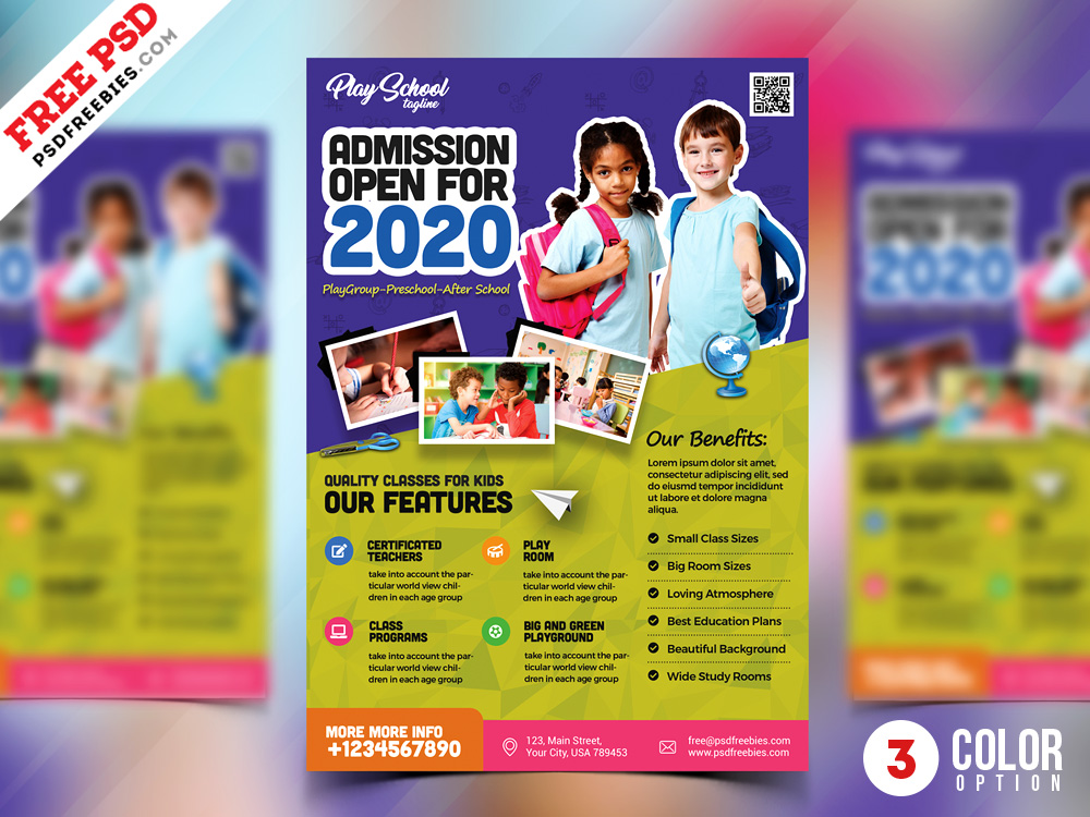 School Admission Open Flyer PSD | PSDFreebies.com