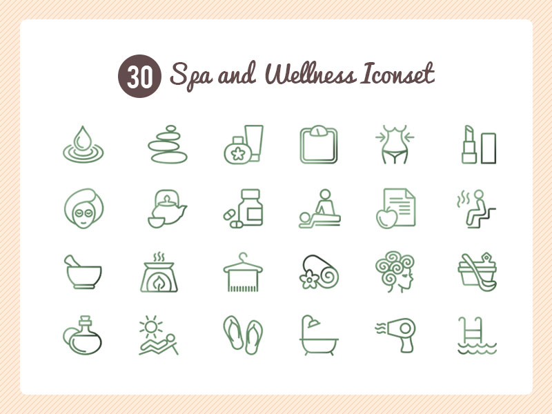 Spa and Wellness Icon set PSD | PSDFreebies.com