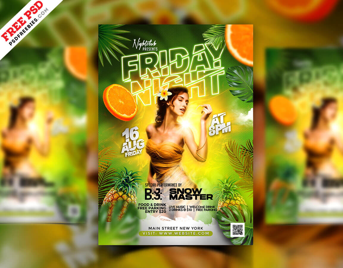 Summer Night Club DJ Party Flyer PSD Design | PSD Freebies | PSDFreebies.com