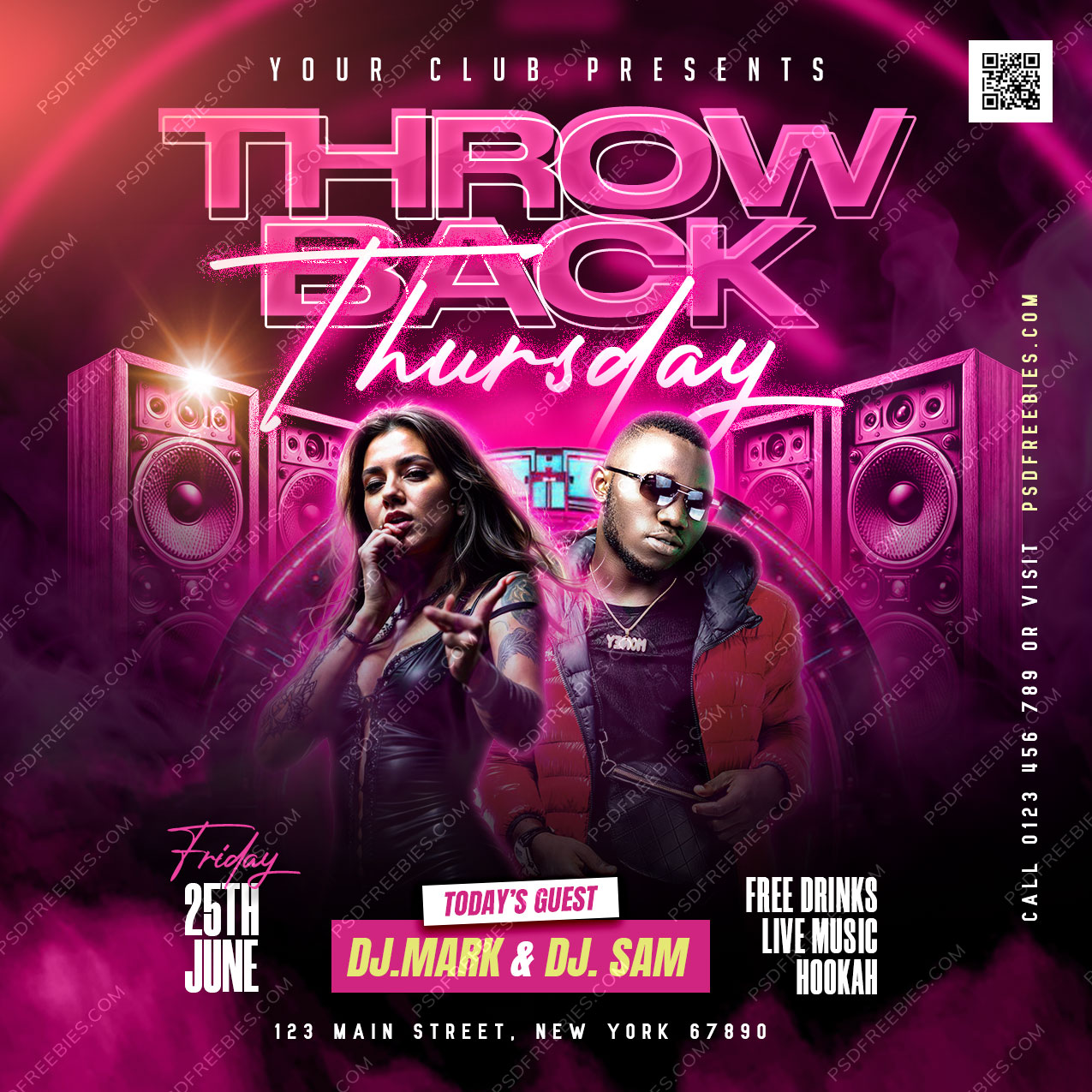 Free PSD: Thursday Club Party Social Media Post | PSD Freebies ...