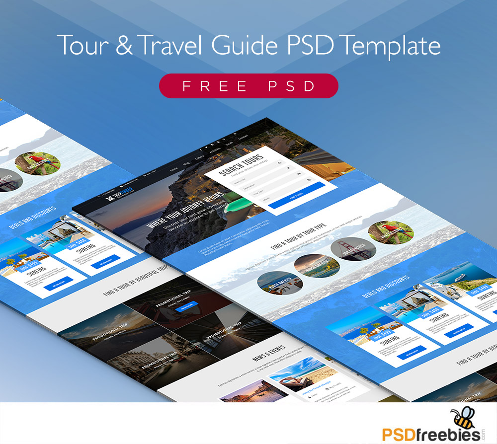 Free Tour and Travel Guide PSD Template | PSDFreebies.com