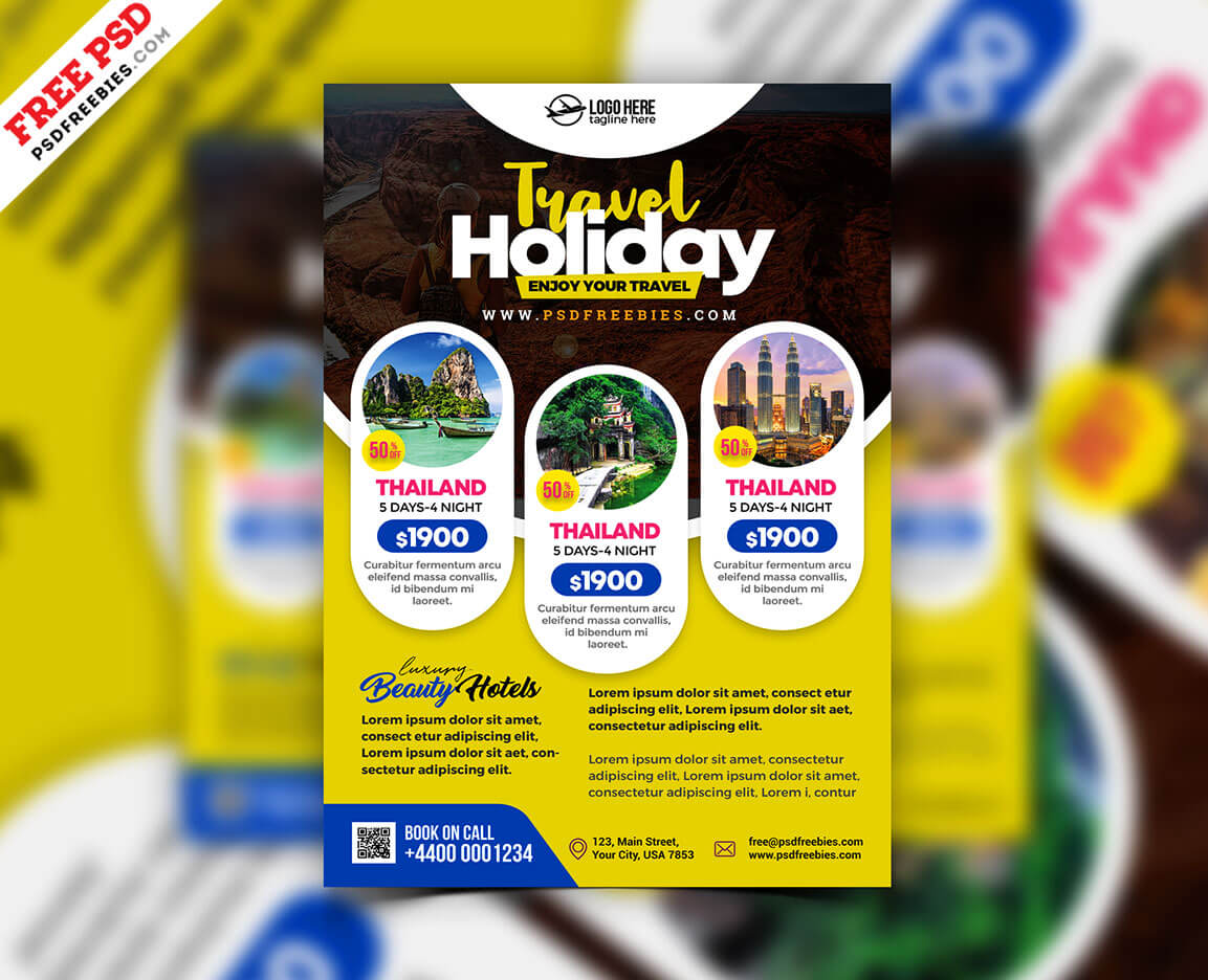 Tour and Travel Packages Flyer PSD | PSDFreebies.com