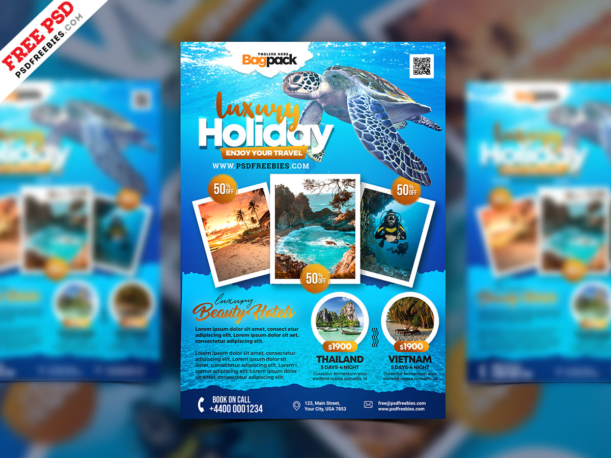 Travel Agency Advertisement AD Flyer PSD | PSDFreebies.com