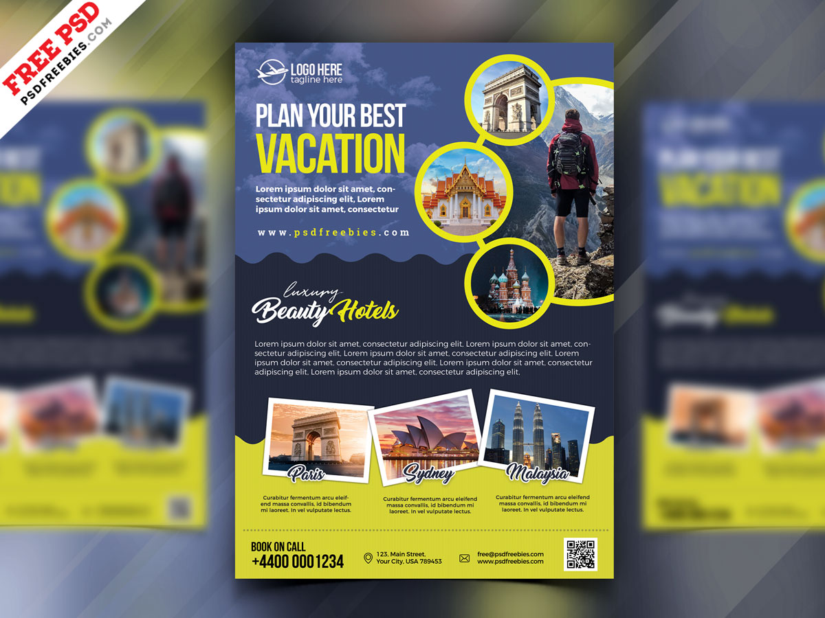 Travel Agency Advertisement Flyer PSD | PSDFreebies.com