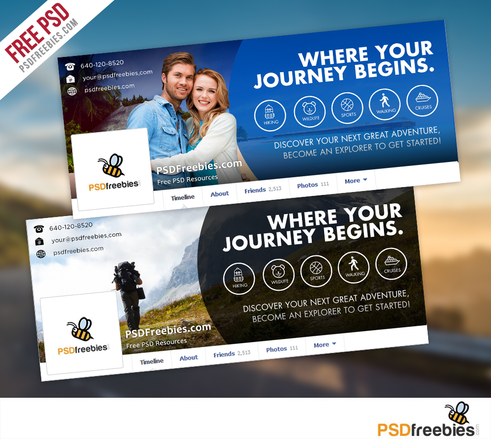 Travel Facebook Timeline Covers Free PSD Templates | PSDFreebies.com