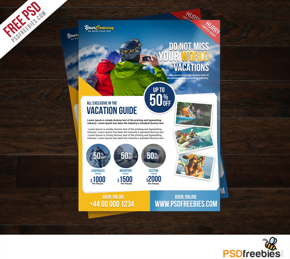 Travel Tour and Vacation Flyer Free PSD | PSDFreebies.com