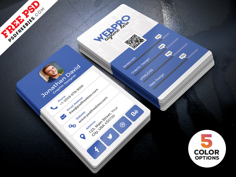 Free Vertical Business Card Template Psd Free Download - Infoupdate.org