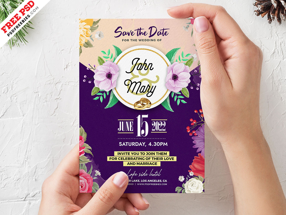 Wedding Invitation Card Template Design PSD | PSDFreebies.com