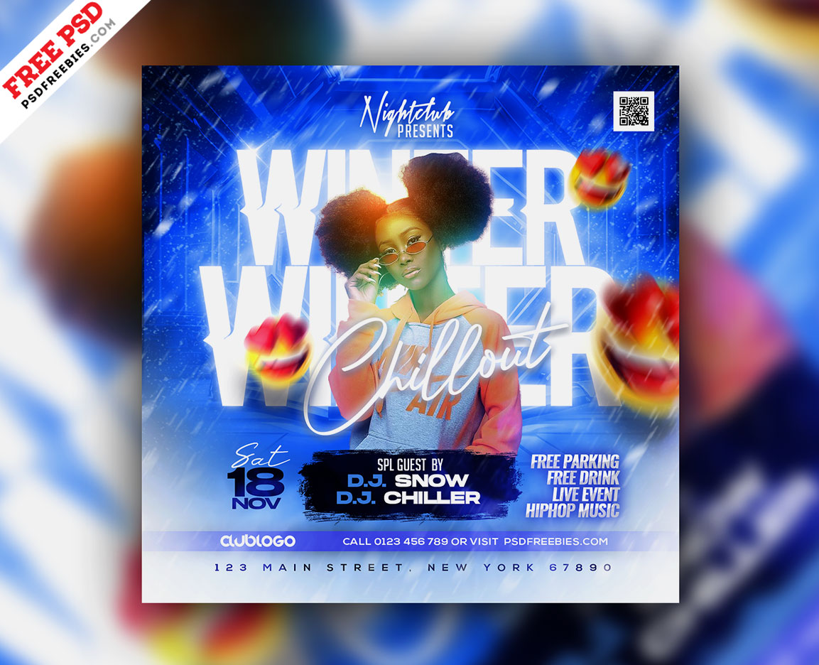 Weekend Chillout Music Party Social Media Post PSD | PSDFreebies.com