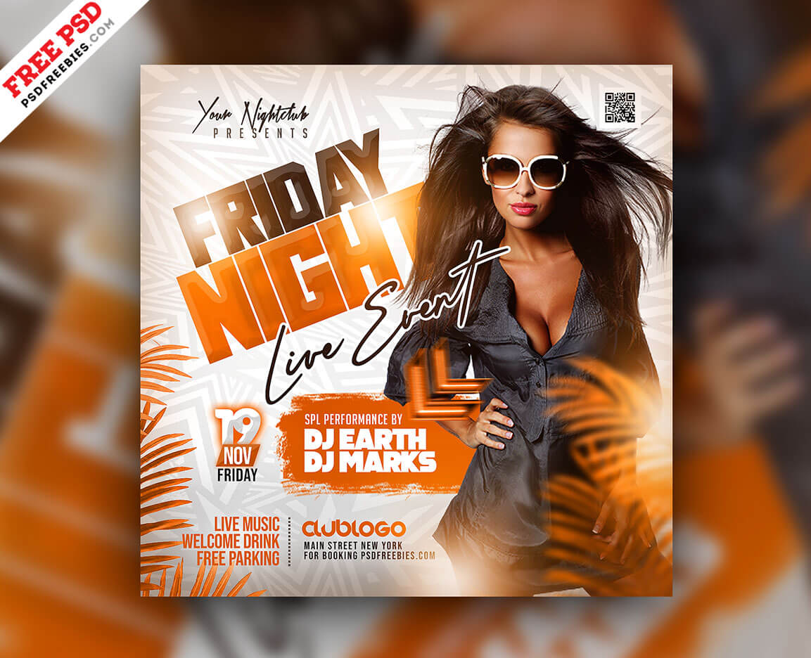 Weekend Dj Party Post Design PSD Template | PSDFreebies.com
