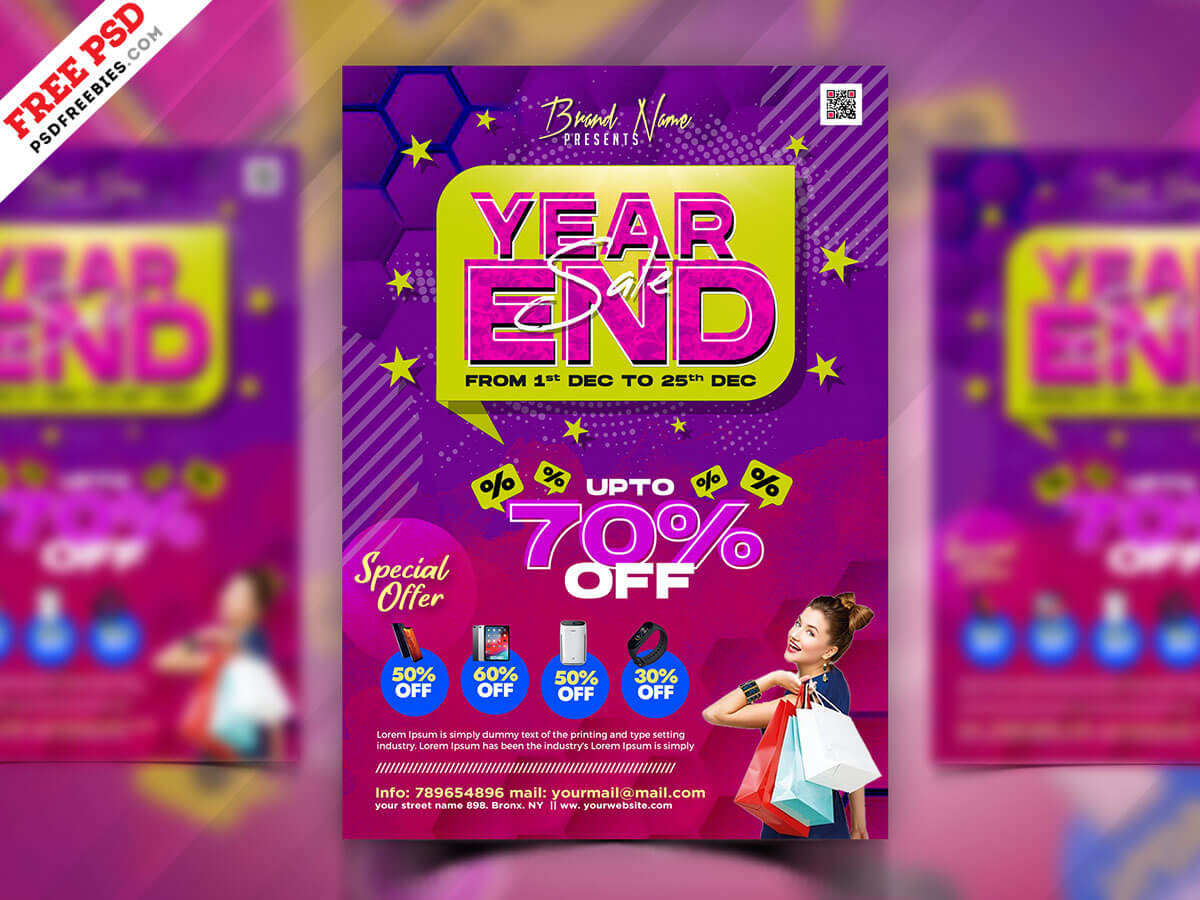 Year End Sale Flyer PSD Template | PSDFreebies.com